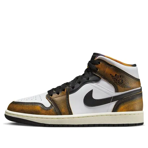 JORDAN 1 Mid Se 'wear-away Taxi - White/university Gold-black