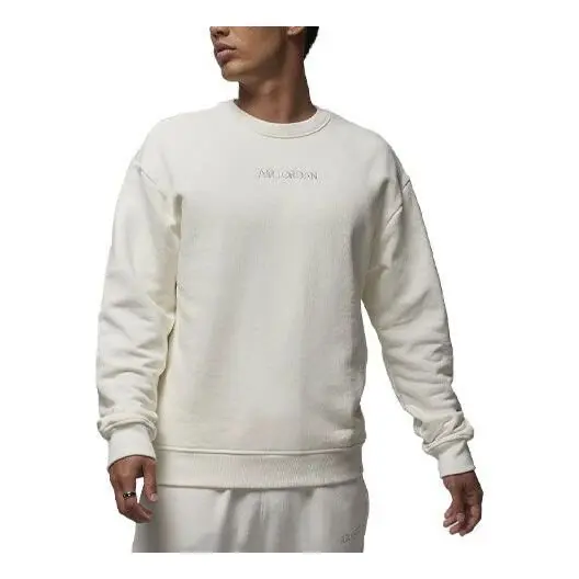 JORDAN Wordmark Fleece Crewneck Sweatshirt - Beige/sail
