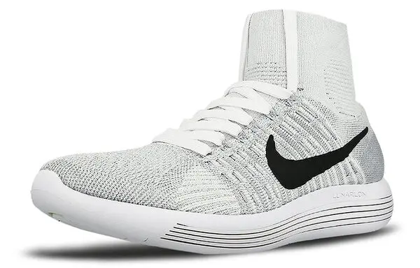 Nike Lunarepic Flyknit High-top Sneakers - White/black-wolf Grey-pr Platnm