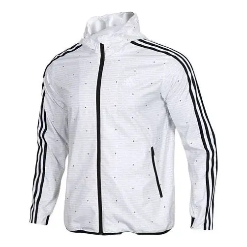 Adidas Wb Aop 3s Woven Casual Sports Hooded Jacket - White