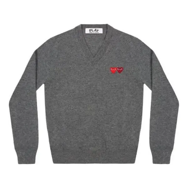 Play Comme Des Garcon V-neck Pullover With Double Emblem