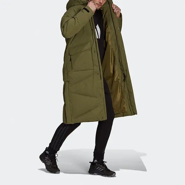 Adidas Hooded Down Feather Mid-length Jacket