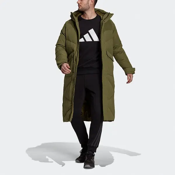 Adidas Hooded Down Feather Mid-length Jacket