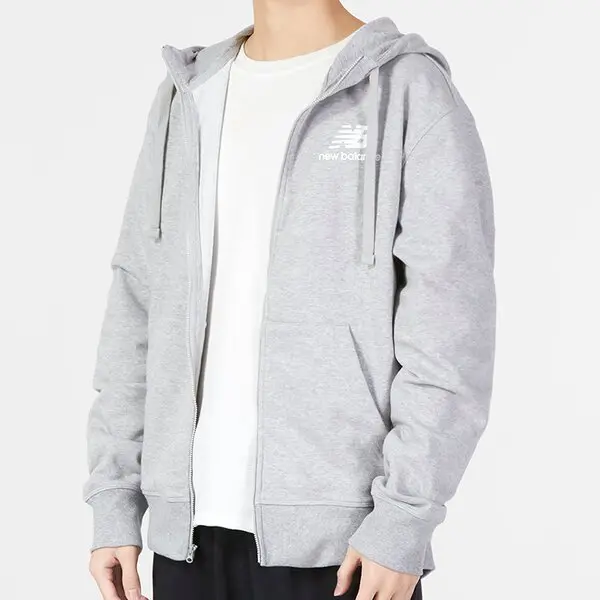 NEW BALANCE Essentials Stacked Logo French Terry Zip Up Hoodie
