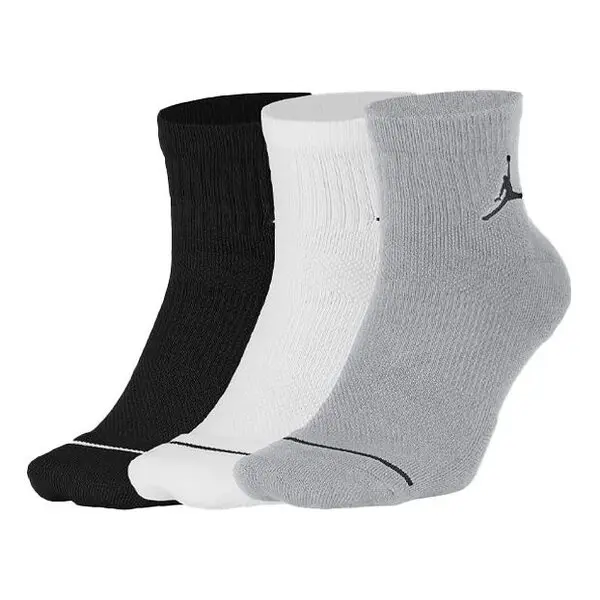 JORDAN Air Everyday Max Three Pairs Socks - Black/white/gray