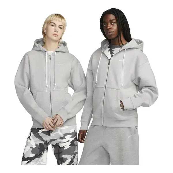 Nike Solo Swoosh Full-zip Hoodie - Grey