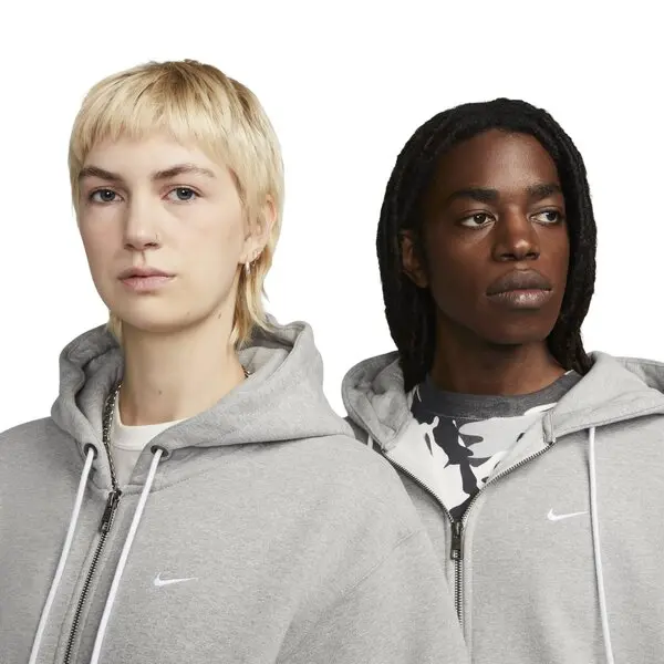 Nike Solo Swoosh Full-zip Hoodie - Grey