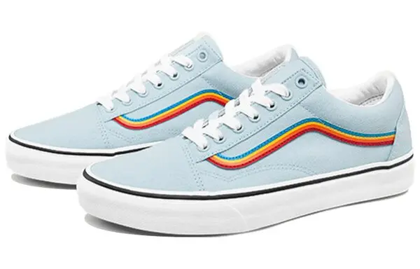 VANS Old Skool "rainbow Sidestripe" Sneakers - Blue/red/yellow