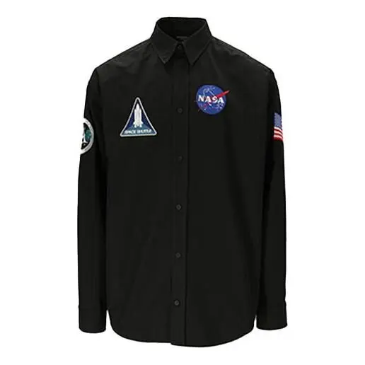 Balenciaga X Nasa Space Multi-patch Shirt - Black