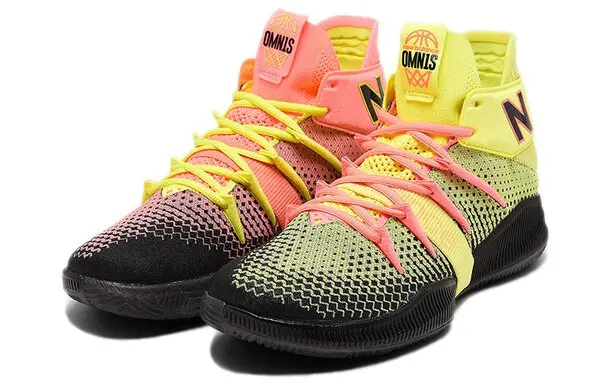 NEW BALANCE Omn1s "sunrise" High Top Basketball Sneakers - Orange/yellow