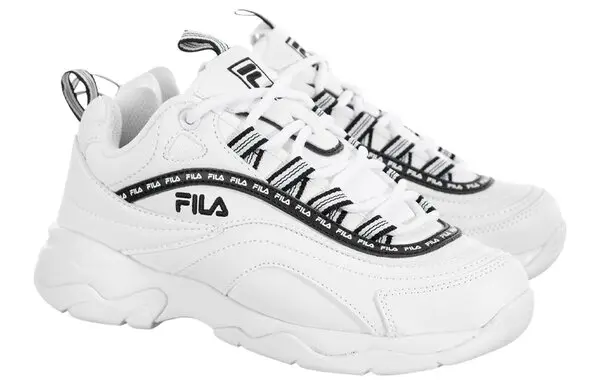 FILA White Black" Retro Low Top Sneakers - Cloud White/core Black/cloud White