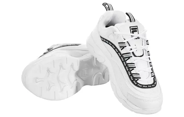 FILA White Black" Retro Low Top Sneakers - Cloud White/core Black/cloud White