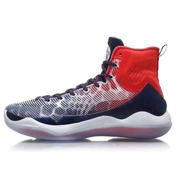 LI-NING High-top Athletic Sneakers - Red/blue