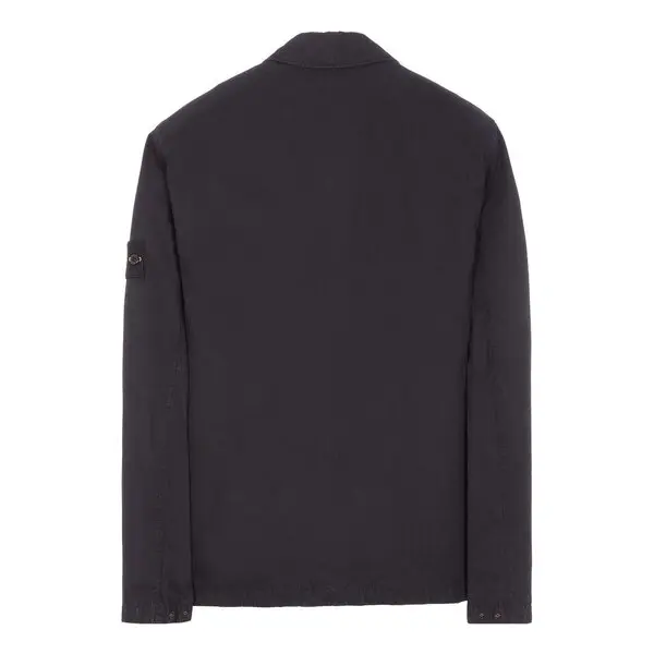 Stone Island Brushed Cotton Canvas Zip Shirt Jacket - Navy