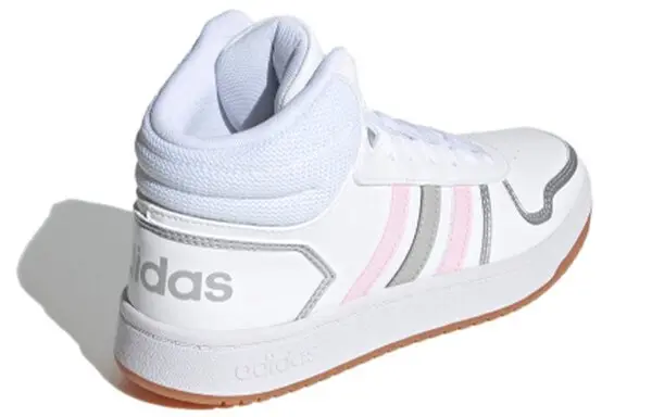 Adidas Hoops 2.0 Mid Top Sneakers - White/pink/grey