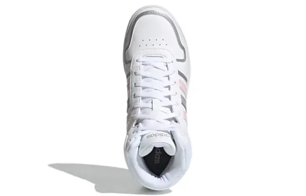Adidas Hoops 2.0 Mid Top Sneakers - White/pink/grey