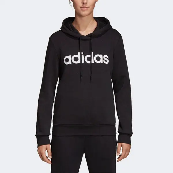 Adidas Essentials Linear Pullover Hoodie - Black