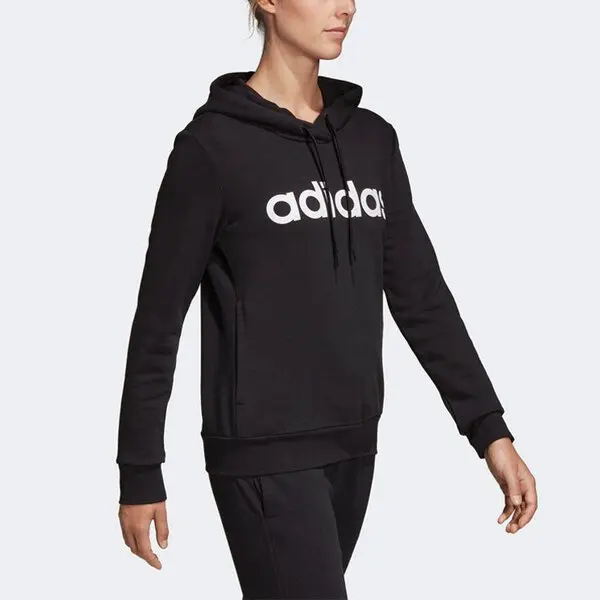 Adidas Essentials Linear Pullover Hoodie - Black