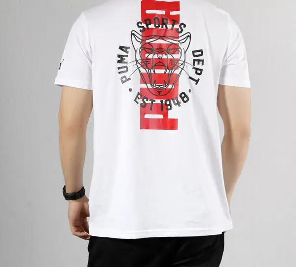 PUMA Graphic Vintage Cat Tee 'white