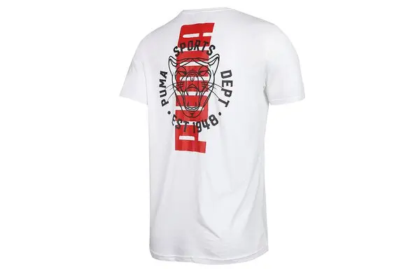 PUMA Graphic Vintage Cat Tee 'white - White/red