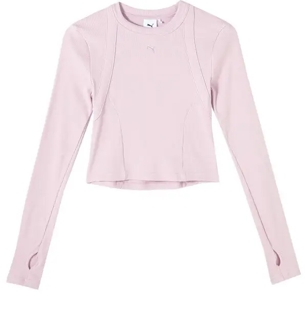 PUMA Ribbed Cropped Long Sleeve T-shirt