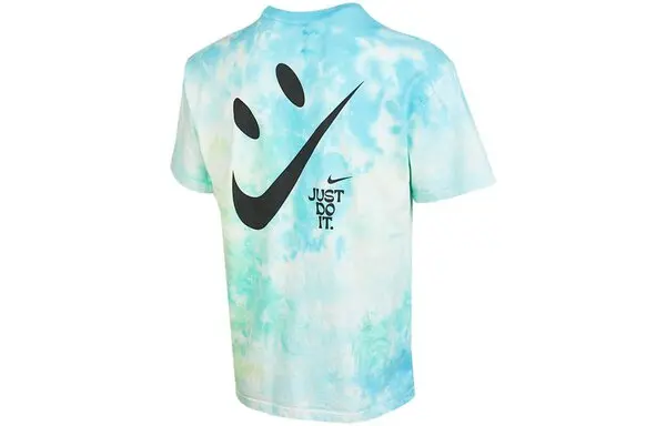 Nike Tie Dye Smiling Face Printing Loose Short Sleeve Light Mint Green T-shirt - Default Colorway