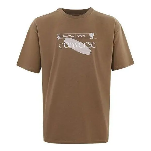 CONVERSE Logo T-shirt Asia Sizing - Brown