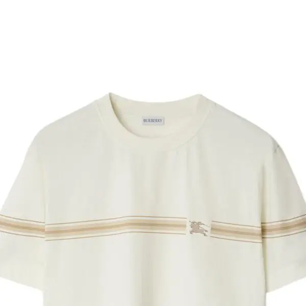 Burberry 25 Striped Cotton T-shirt - Beige