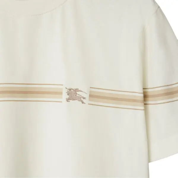 Burberry 25 Striped Cotton T-shirt - Beige