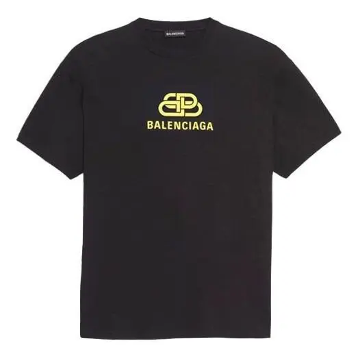 Balenciaga Interlocked Bb Regular Fit T-shirt - Black
