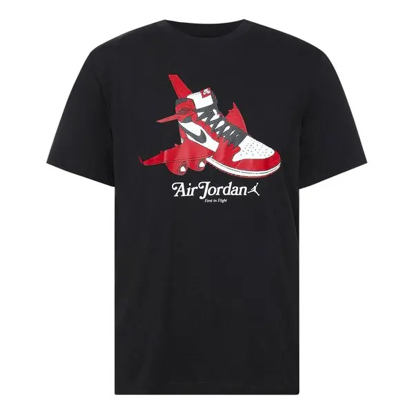 JORDAN Short Sleeve T-shirt With Sneaker Graphic - Black