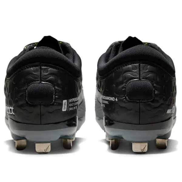 Nike Hyperdiamond 4 Elite Athletic Cleats - Black/cool Grey/volt