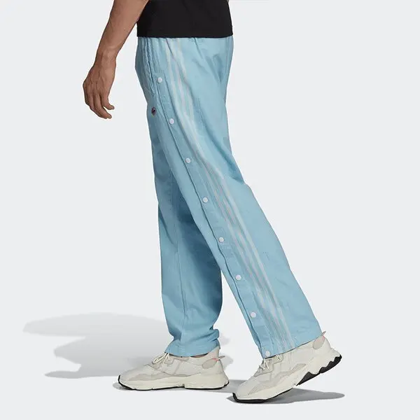 Adidas Casual Straight Leg Pants With Side Snap Buttons