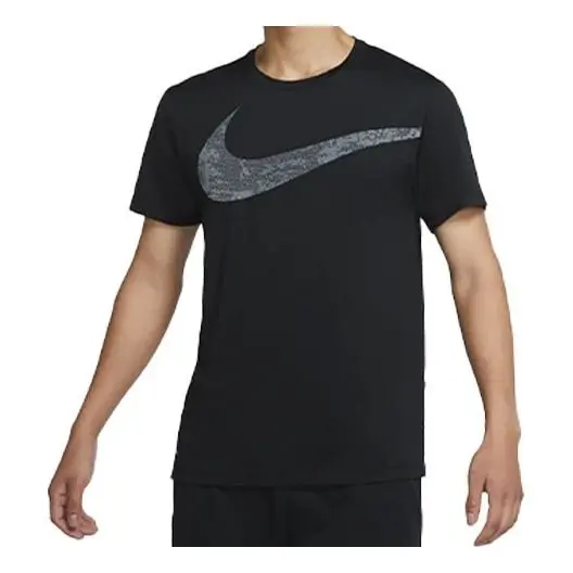 Nike Short Sleeve With Big Swoosh Logo - Black