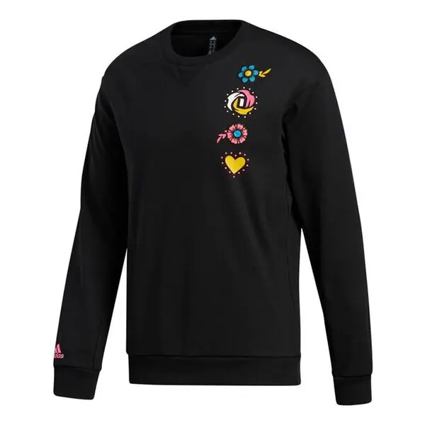Adidas Round Neck Graphic Pullover - Black