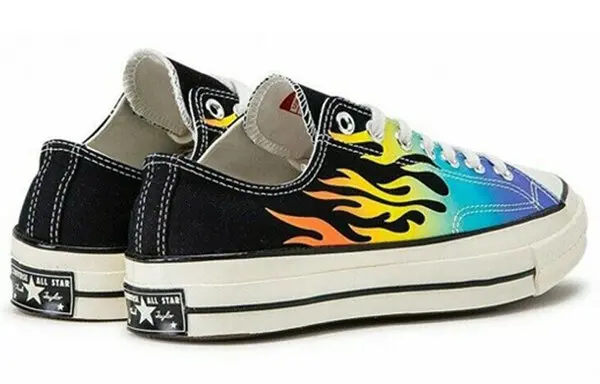 CONVERSE Chuck 70 Low Archive Print Flames Sneakers - Black