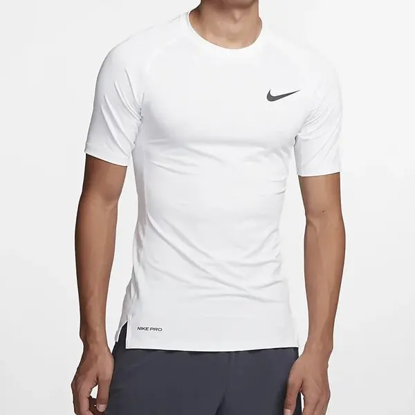 Nike Pro Training Short Sleeve Top - White