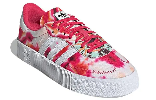 Adidas Sambarose Tie Dye Sneakers - White/red