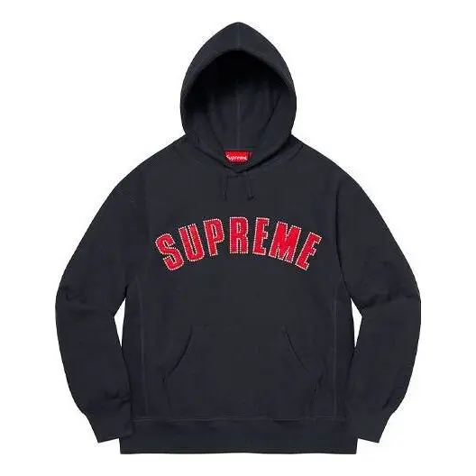 Supreme Pearl Logo Hooded Sweatshirt - Navy/red