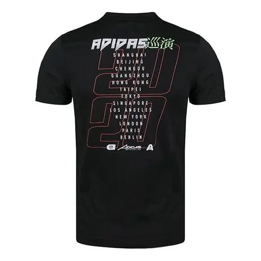 Adidas M Gfx T Illu 2 Athleisure Casual Sports Printing Round Neck Short Sleeve - Black