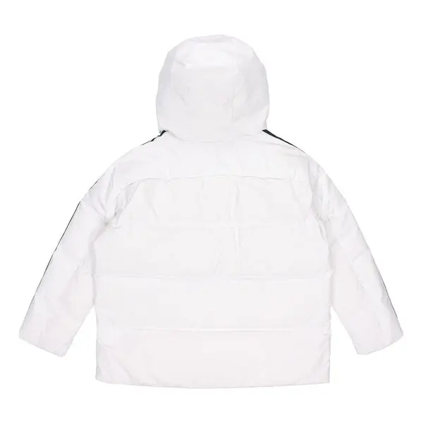 Adidas 3-stripe Hooded Puff Jacket - White