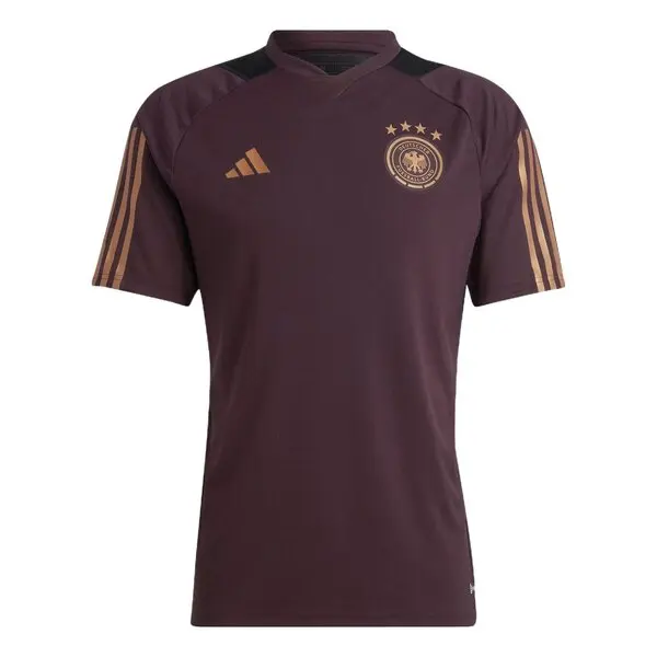 Adidas Germany Tiro 23 Training Short Sleeve Shirt - Shadow Maroon