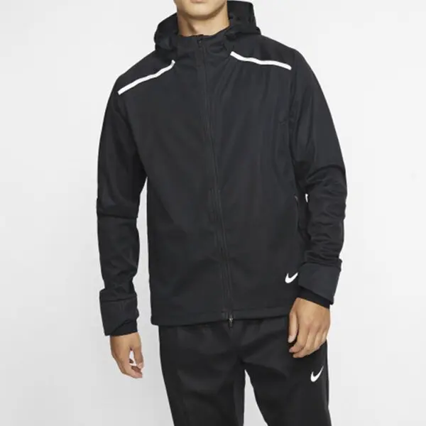 Nike Shield Reflective Zipper Sports Hooded Jacket