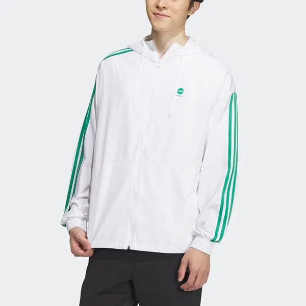 Adidas Windbreaker Jacket With Striped Accents