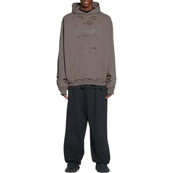 Balenciaga Destroyed Logo Hoodie