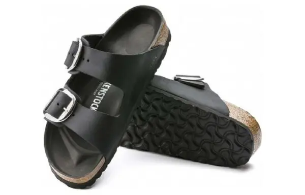 BIRKENSTOCK Arizona Double-buckle Sandals - Black/silver/sand