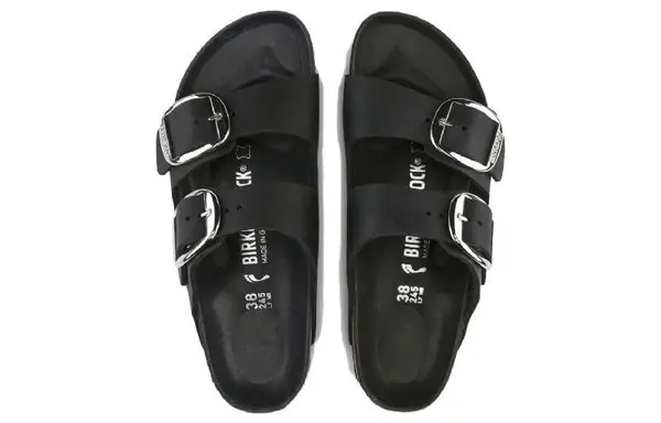 BIRKENSTOCK Arizona Double-buckle Sandals - Black/silver/sand