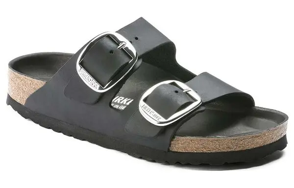 BIRKENSTOCK Arizona Double-buckle Sandals - Black/silver/sand