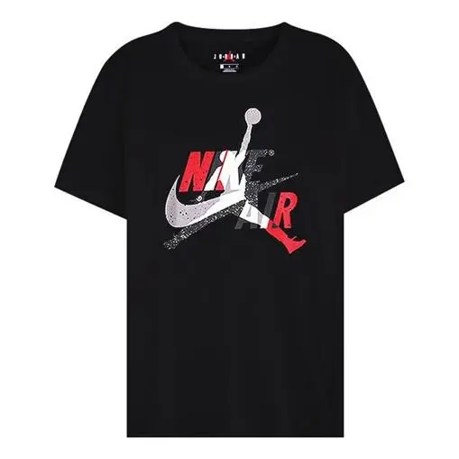 JORDAN Jumpman Classics Logo Printed Short Sleeve Tee - Black