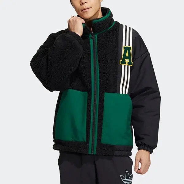 Adidas Clover Imitation Sherpa Stand Collar Jacket